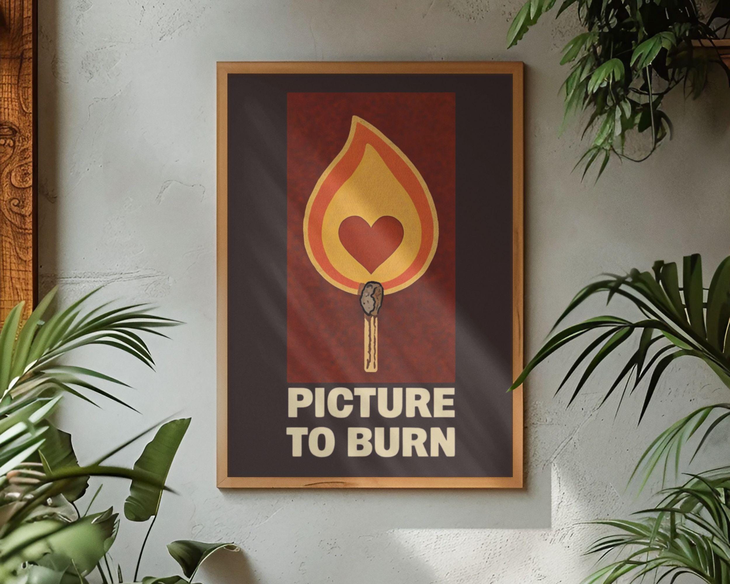 Picture to Burn Wall Art Debut Poster Apartment Aesthetic Retro Matches ...