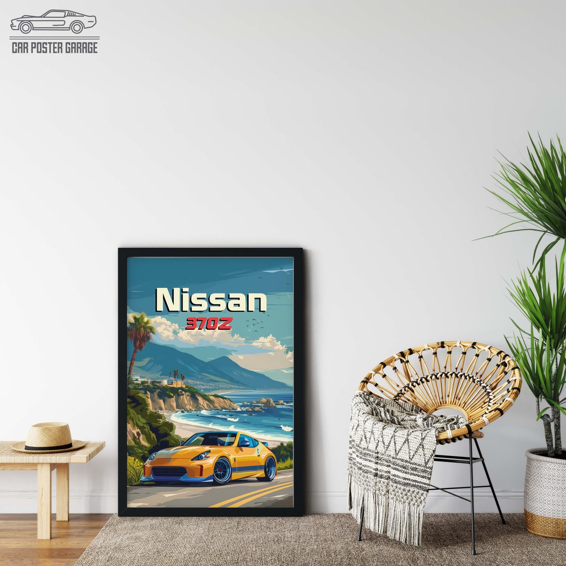 Nissan 370Z Framed Car Poster, Automotive Wall Art, Car Guy Gift, Man ...