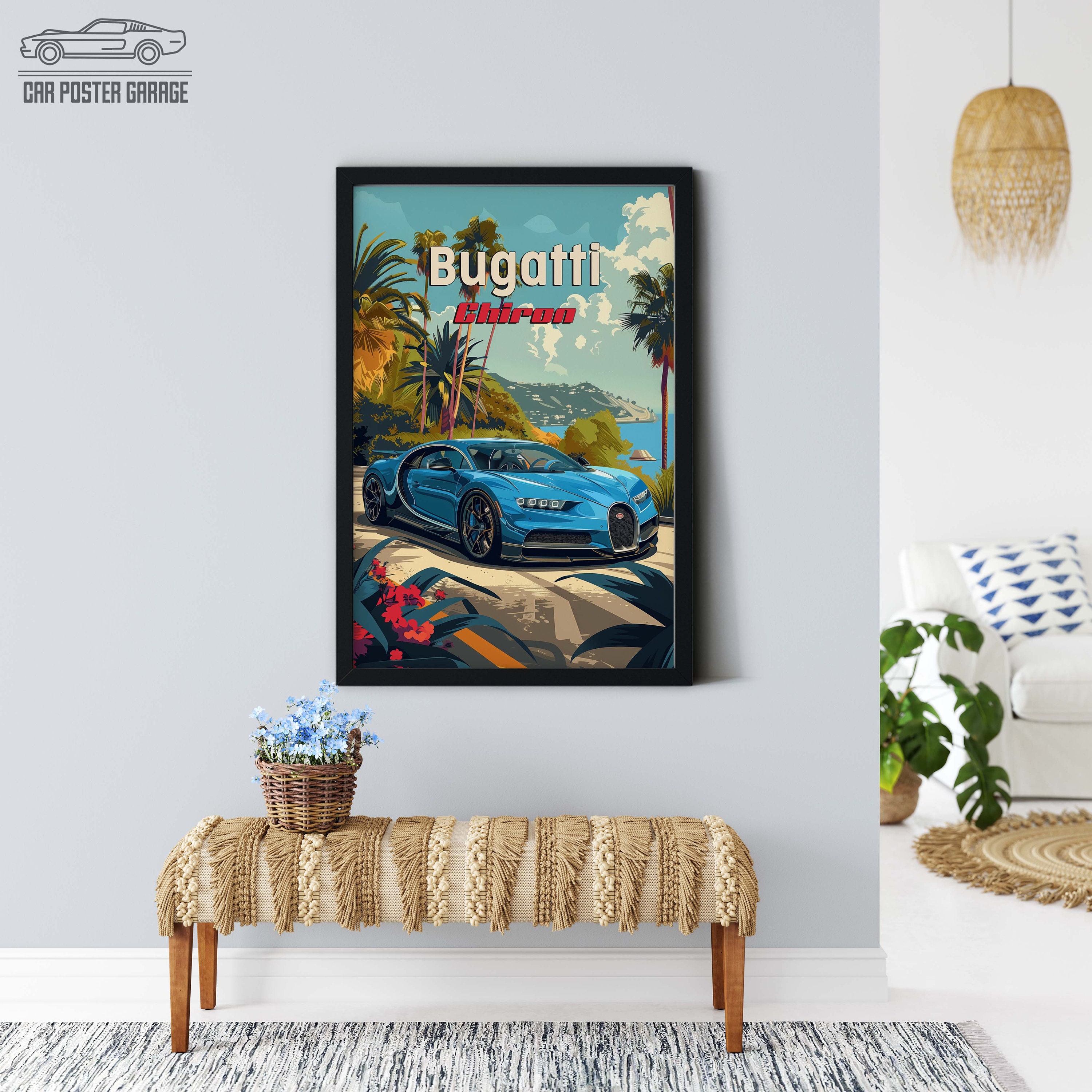 Bugatti Chiron, Framed Car Poster, Car Print, Car Guy Gift, Man Cave ...