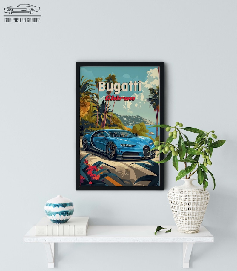 Bugatti Chiron, Framed Car Poster, Car Print, Car Guy Gift, Man Cave ...