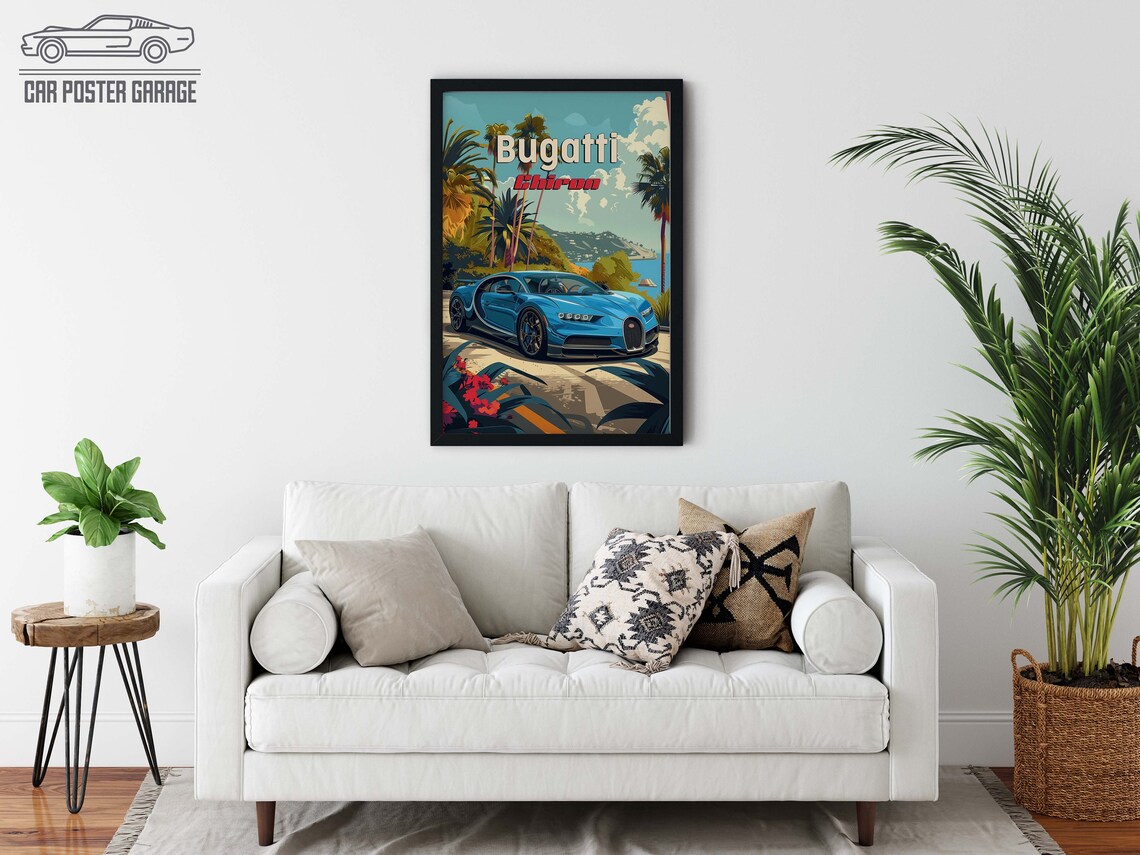 Bugatti Chiron, Framed Car Poster, Car Print, Car Guy Gift, Man Cave ...