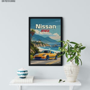 Nissan 370Z Framed Car Poster, Automotive Wall Art, Car Guy Gift, Man ...