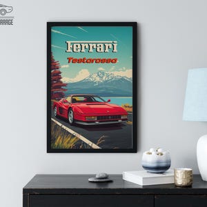 Ferrari Testarossa Framed Car Poster, Ferrari Poster, Ferrari Wall Art ...