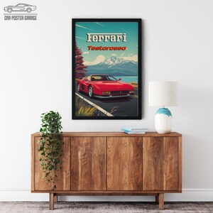 Ferrari Testarossa Framed Car Poster, Ferrari Poster, Ferrari Wall Art ...