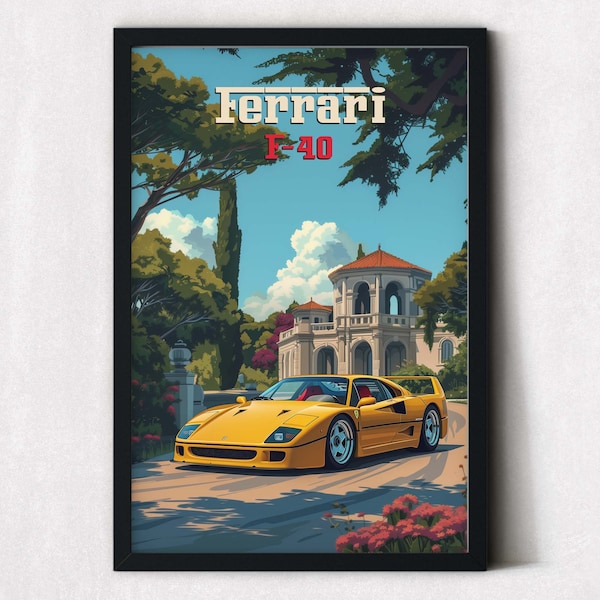 Ferrari F40 Wall Art Framed - Etsy
