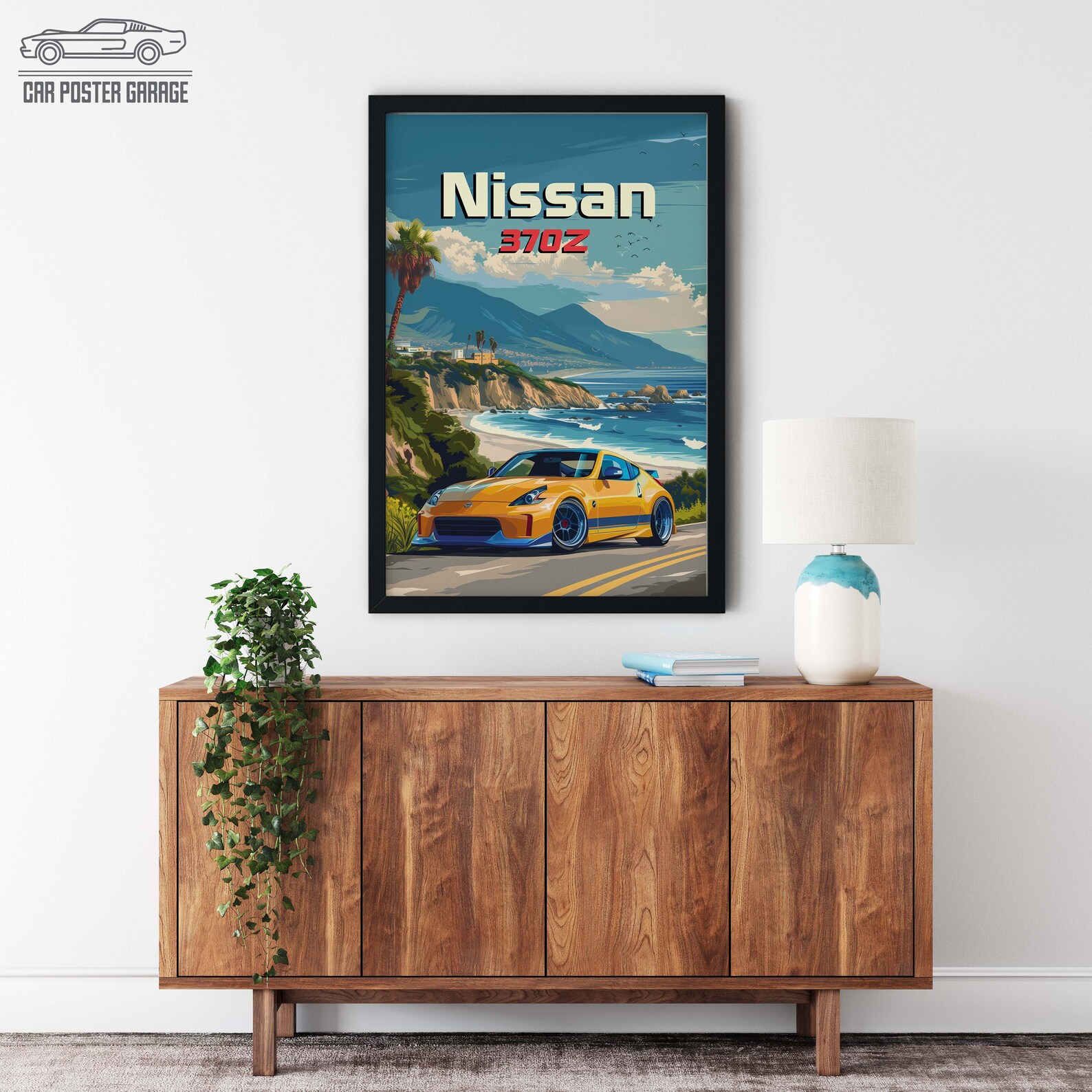 Nissan 370Z Framed Car Poster, Automotive Wall Art, Car Guy Gift, Man ...