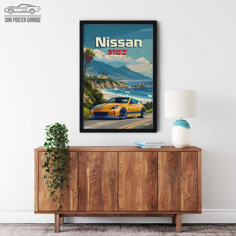 Nissan 370Z Framed Car Poster, Automotive Wall Art, Car Guy Gift, Man ...