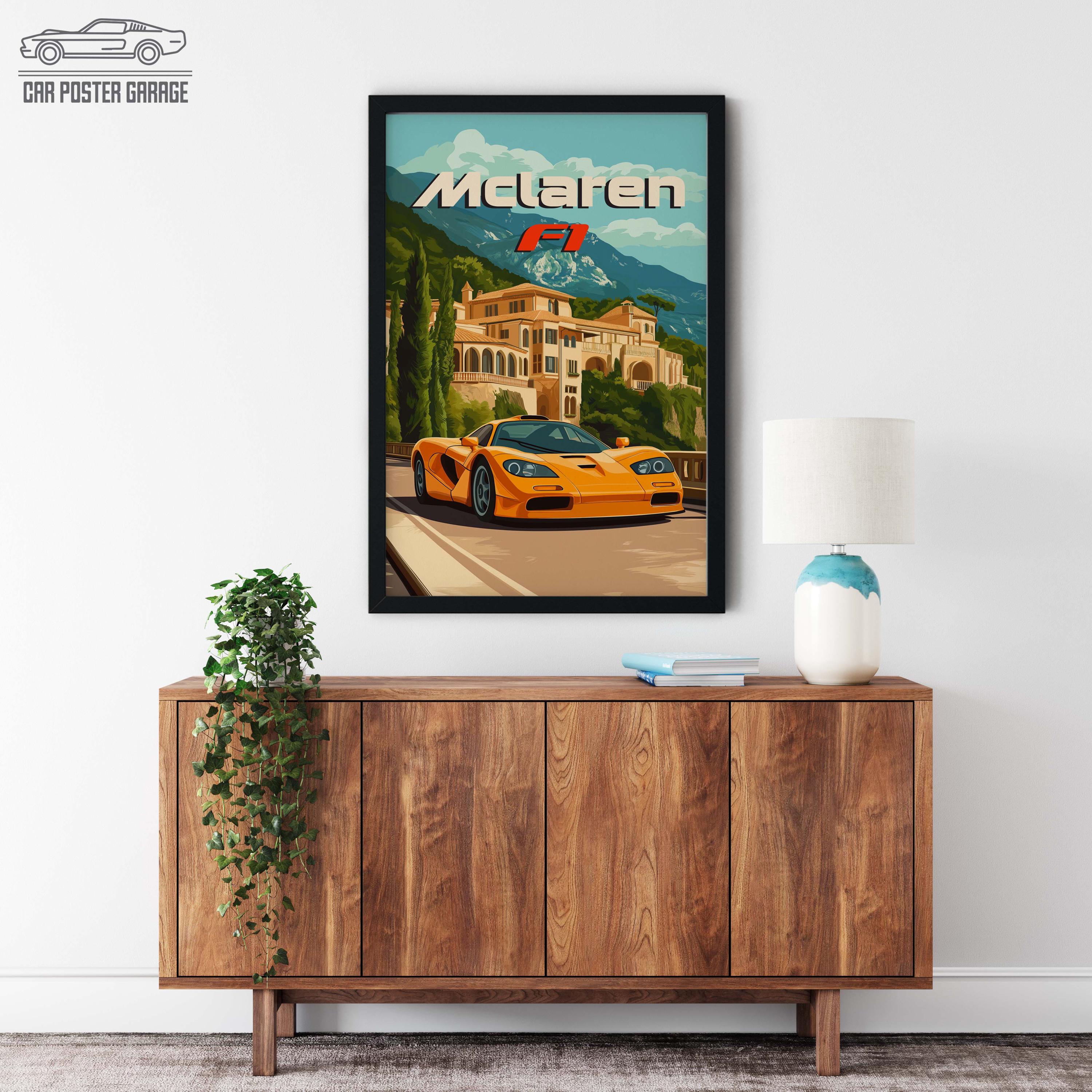 Mclaren F1 Framed Car Poster, Mclaren Poster, Car Wall Art, Car Prints ...