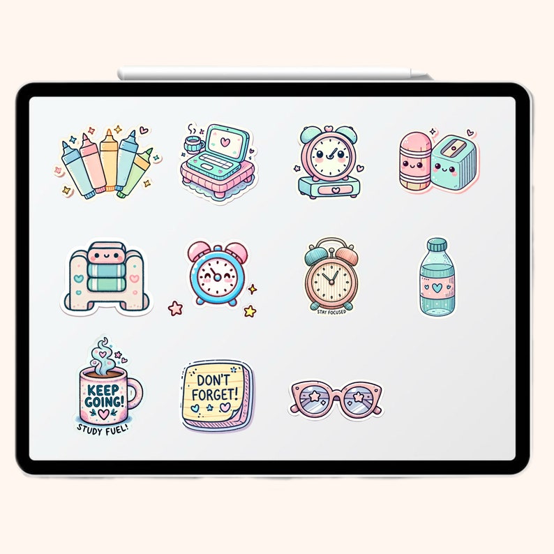 Digital Stickers for Study Time Goodnotes Digital Stickers Study ...
