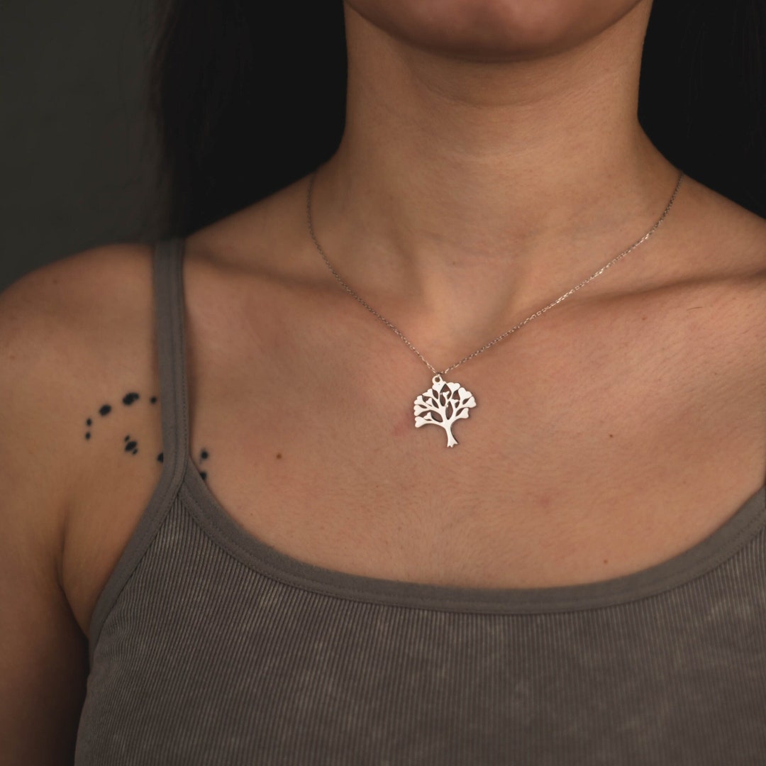 14K Gold Heart Tree of Life Necklace, Family Tree Pendant, Heart Shaped ...