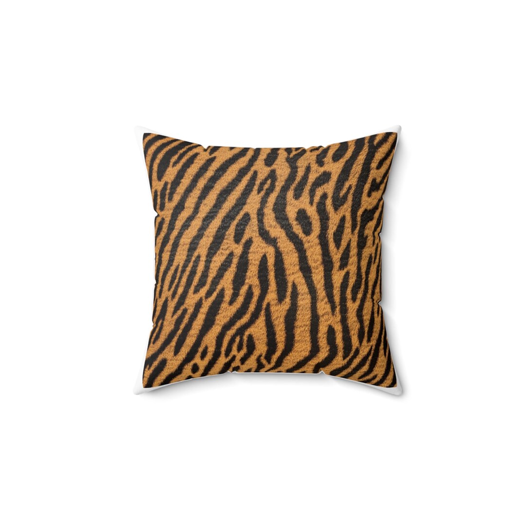 Tiger Print Pillow Cozy Home Decor, Animal Print Cushion, Living Room ...