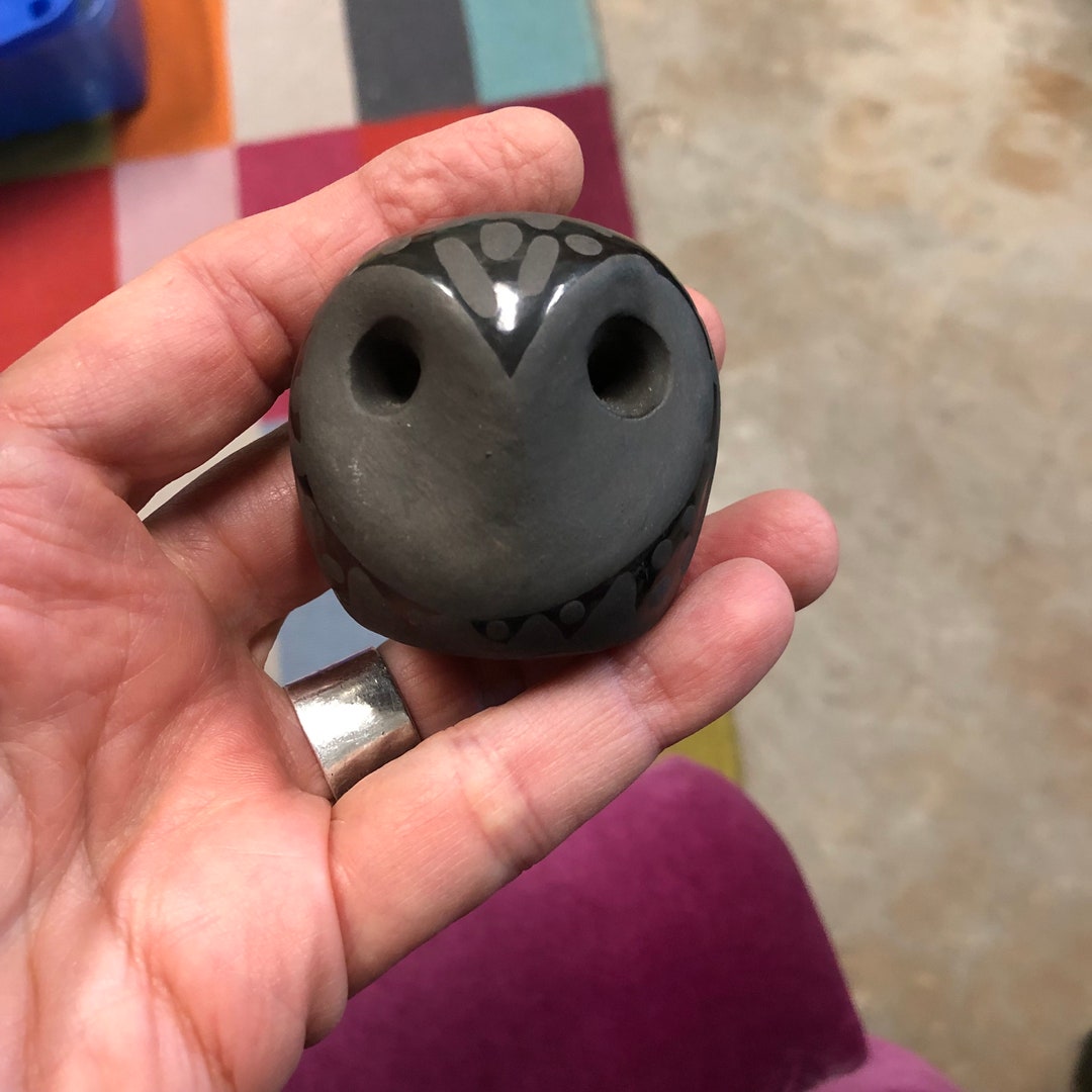 Grey Antelope Blackware Owl Santa Clara Pueblo Pottery - Etsy