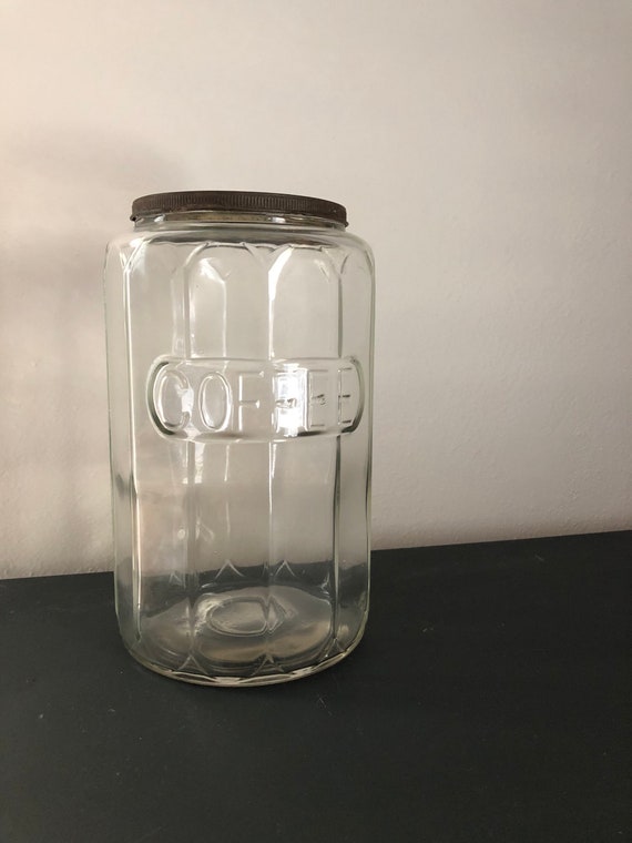 Vintage Glass Coffee Jar 1930s Apothecary - Etsy