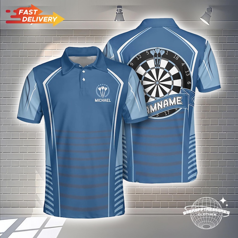 Personalized Dart Team Polo Shirt: 3D Print Cotton Blend Uniform - Etsy