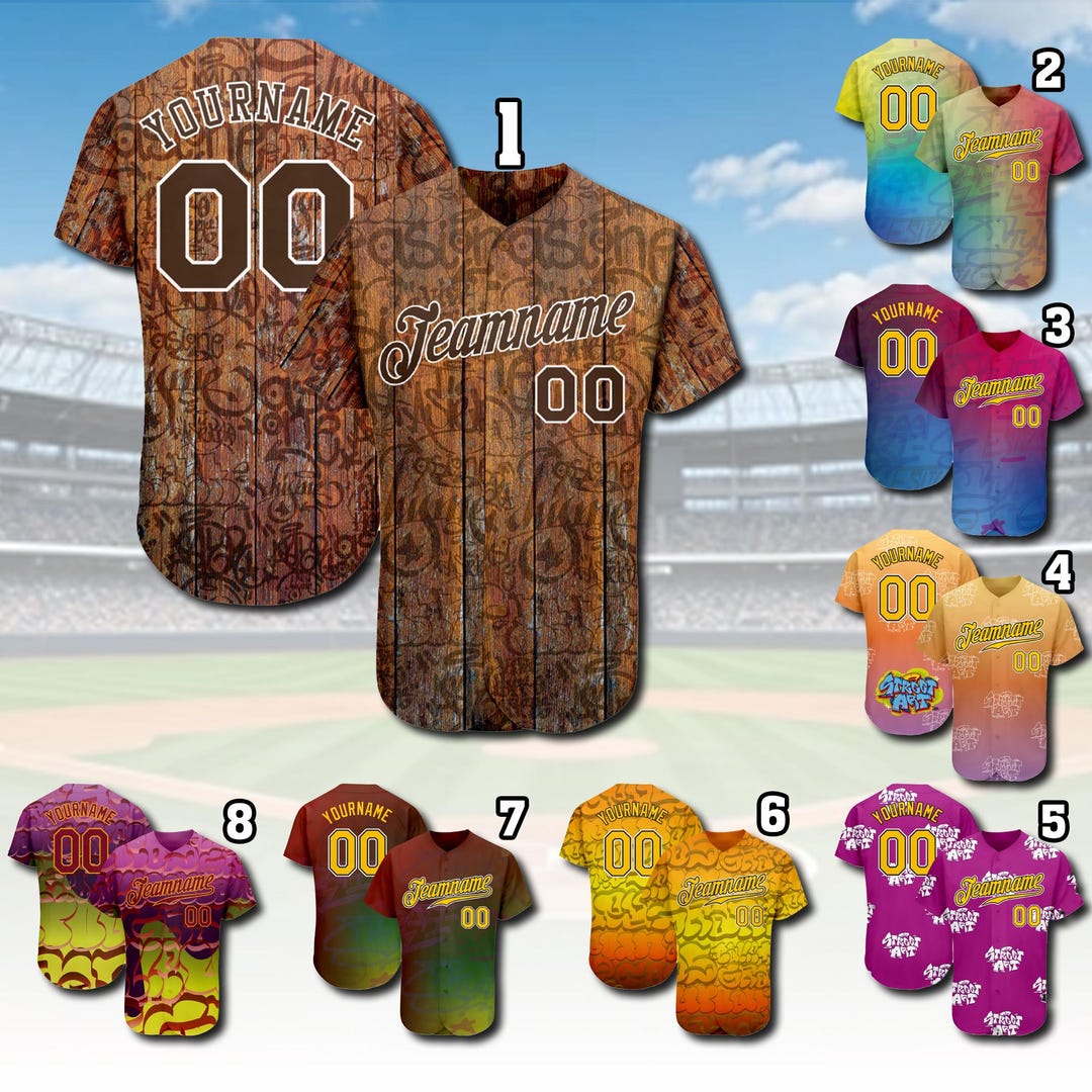 Personalized Baseball Jersey: Custom Team Uniform, Gradient Design - Etsy