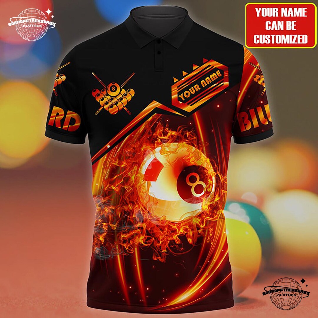 Personalized 3D All Over Print Billiard Polo Shirt, Rock Strike Design ...