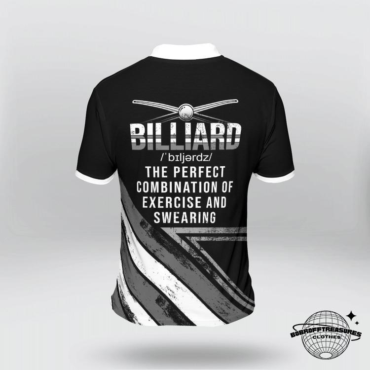 3D All Over Print Billiard Polo Shirt, Funny Exercise and Swearing ...