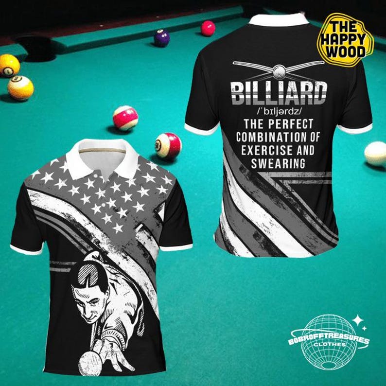 3D All Over Print Billiard Polo Shirt, Funny Exercise and Swearing ...