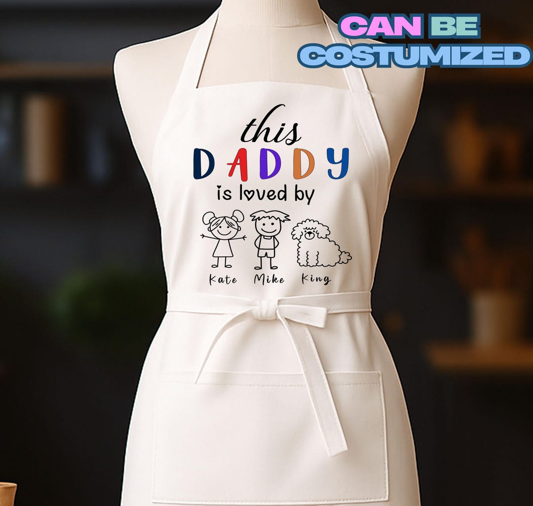 Personalized Apron for Fathers Day, Best Dad Apron, Custom Kitchen Gift ...