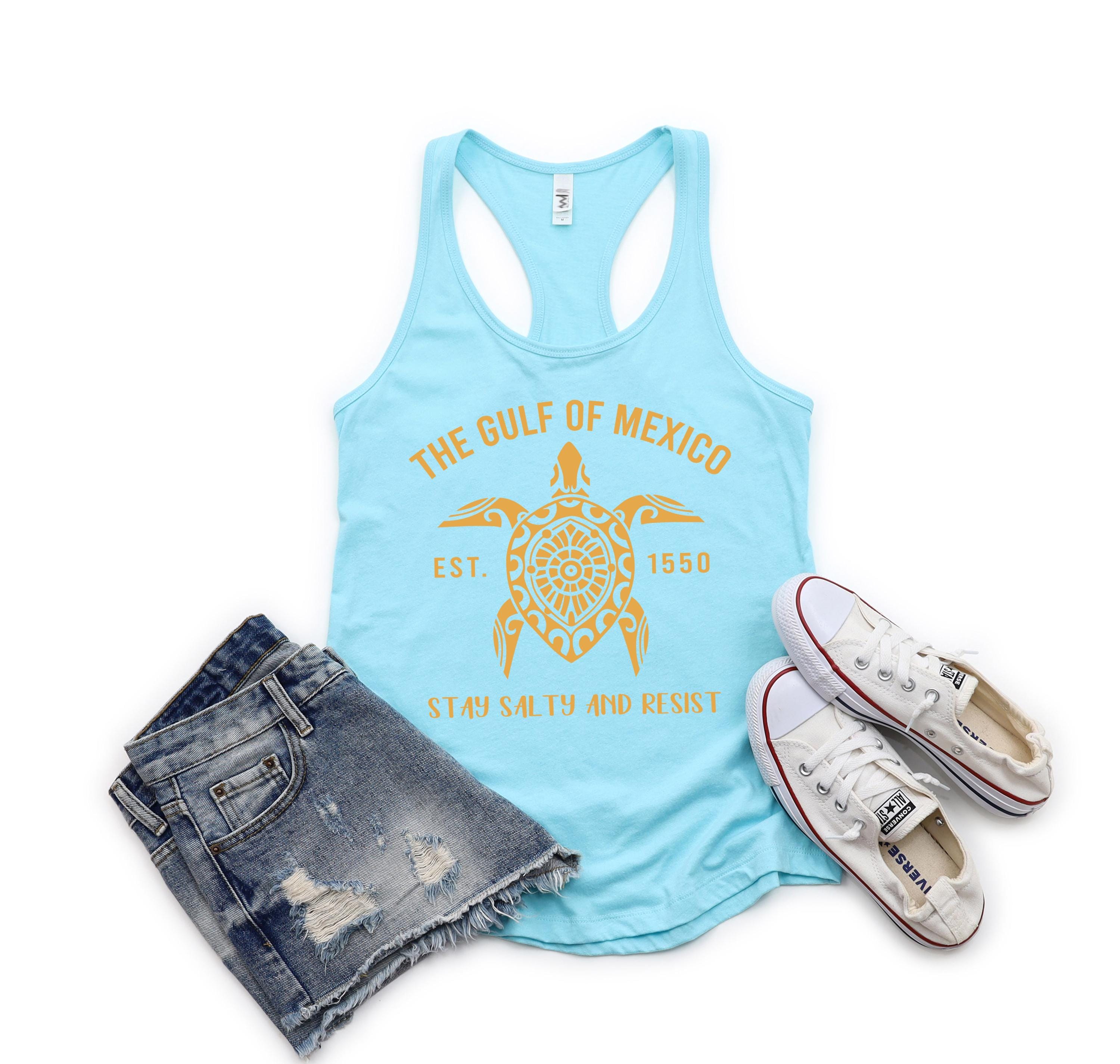Retro Gulf of Mexico Tank Top: Vacation Beach Tee With 100% Cotton ...