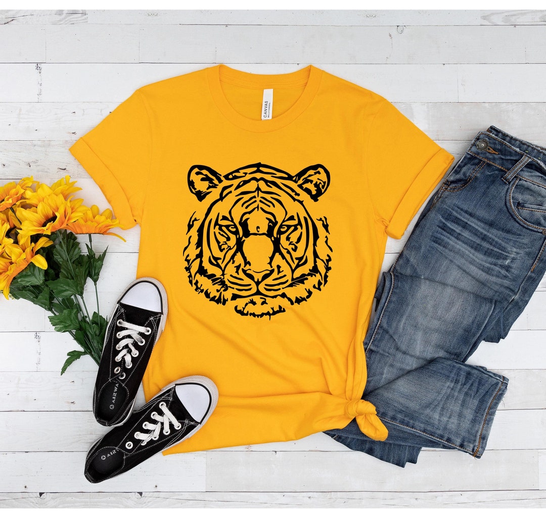 Tiger Face Shirt, Tiger Face, Tiger Shirt, Tigre Shirt, School Mascot ...
