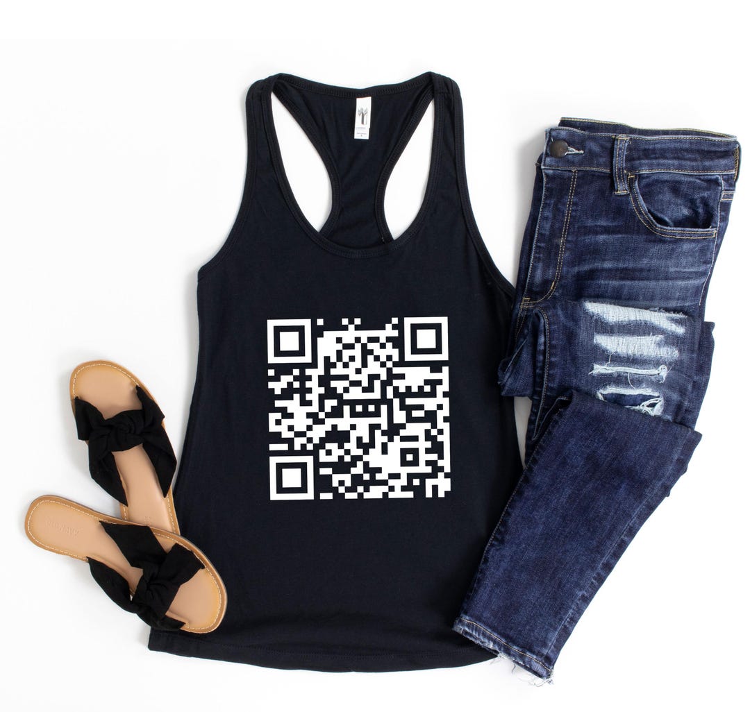 Custom QR Code Tank Top: Personalized Witty Gift 100% Cotton XS to 5XL ...
