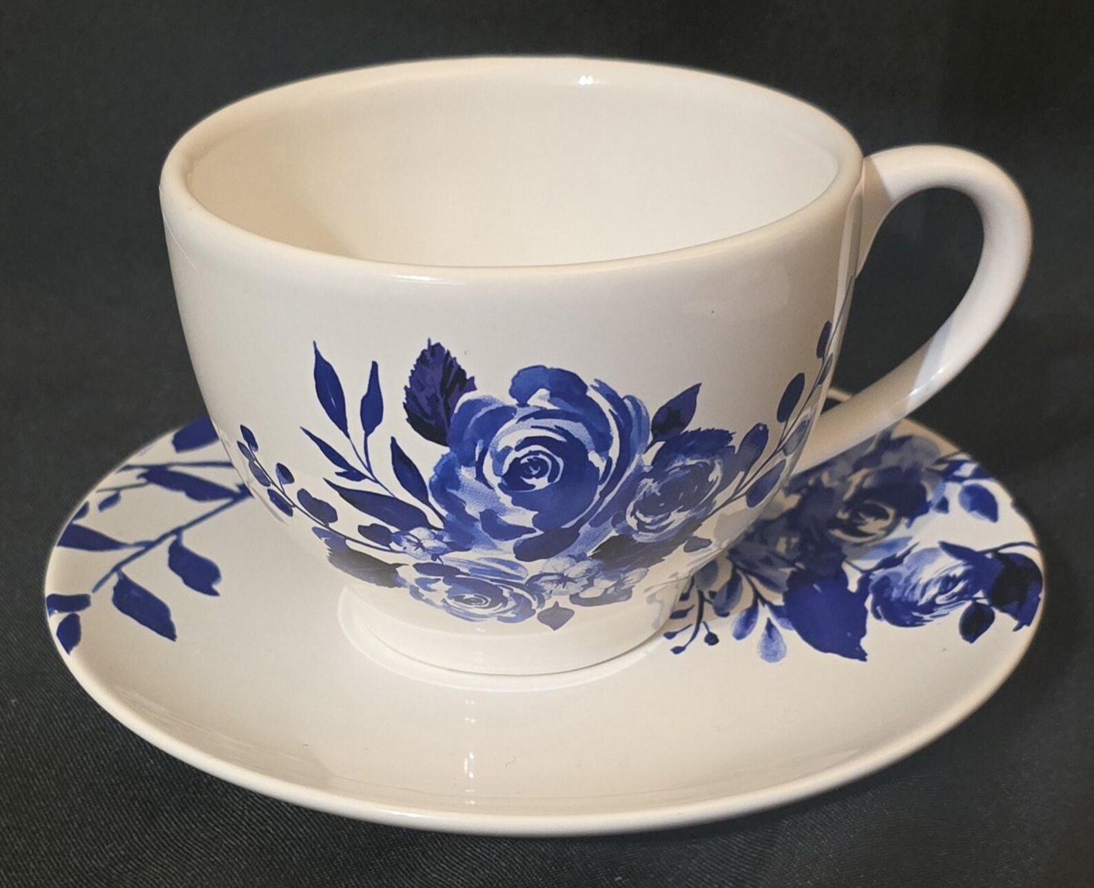 Vivid Blue and White Teleflora Gift Teacup and Saucer - Etsy