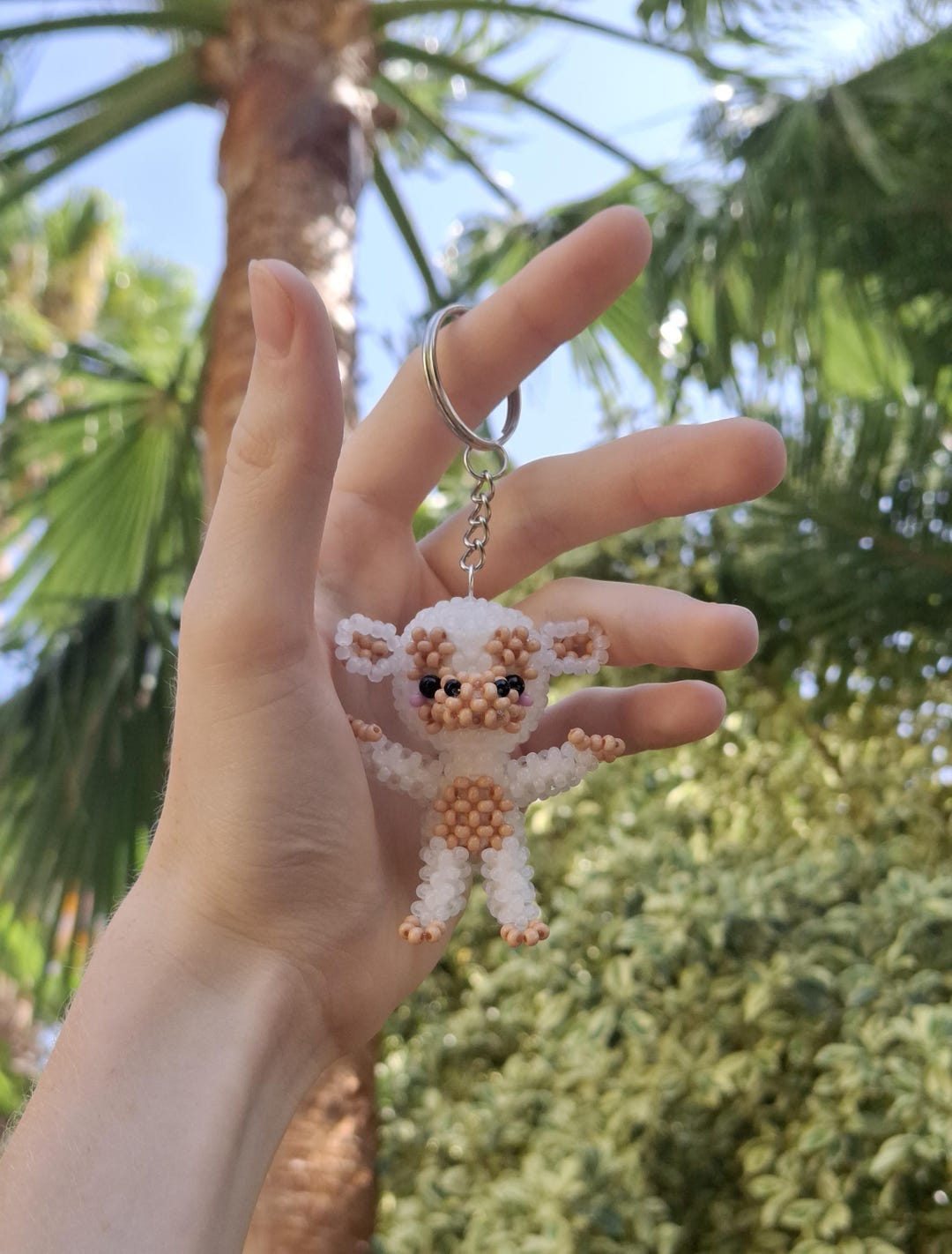 Beaded Albino Monkey/ Beaded Keychain/ Beaded Monkey - Etsy