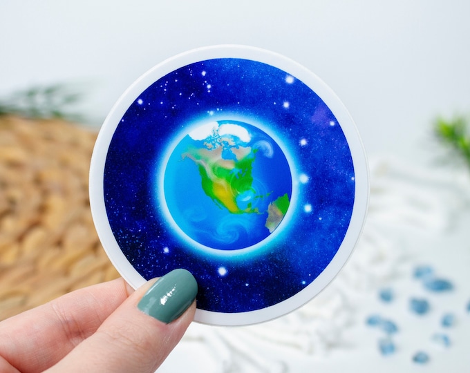 4x4 / 5x5 Earth Round Vinyl Stickers - Etsy