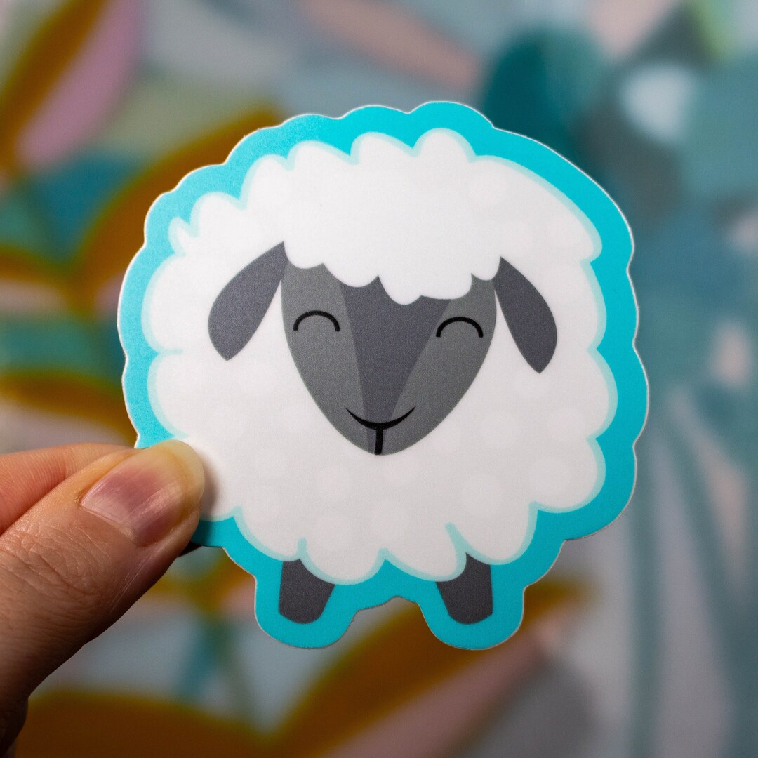 White Sheep Vinyl Sticker - Etsy