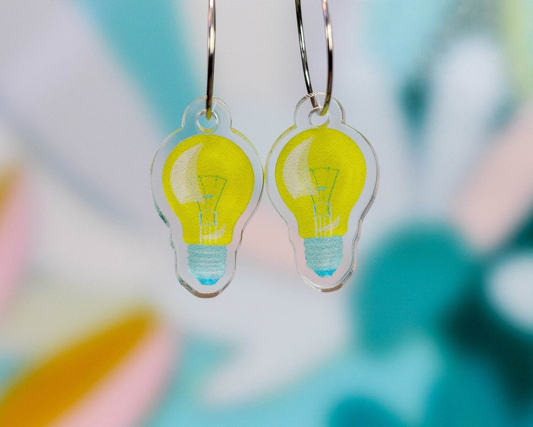 Bright Idea Light Bulb Earrings - Etsy