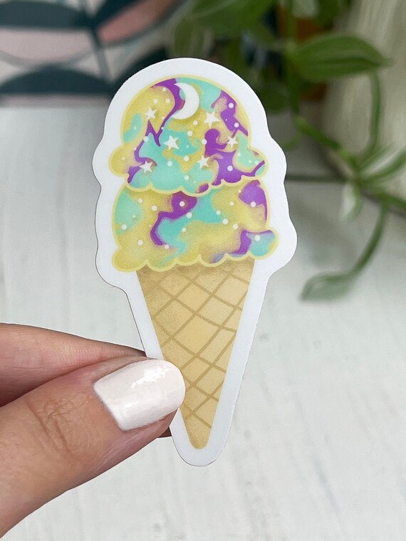Moon Mist Ice Cream Cone Sticker 1.5x3 Inch - Etsy Canada