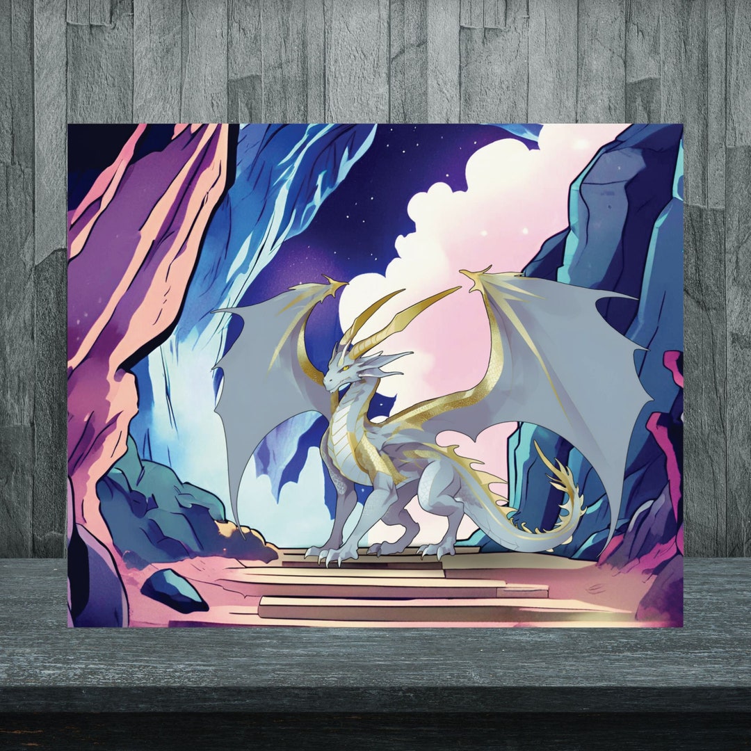 Lunar Myst Dragon, Dragon Art Print Poster, Horizontal Posters, Wall ...