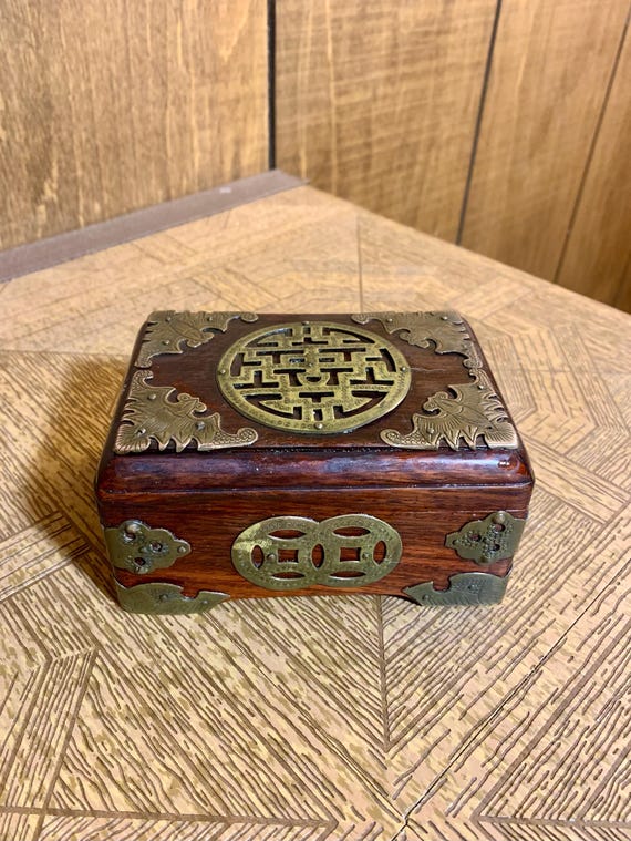 Gemstone And Antique Brass Box From China Jewelry Box Black Onyx
