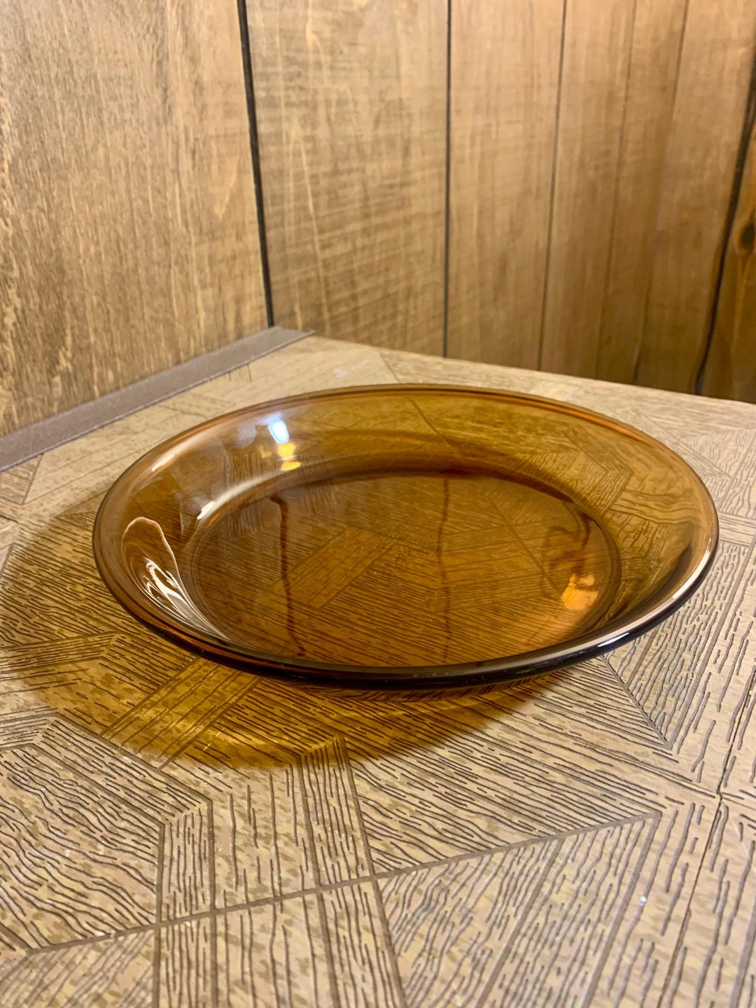 Vintage Fire King Pie Plate - Amber - Etsy