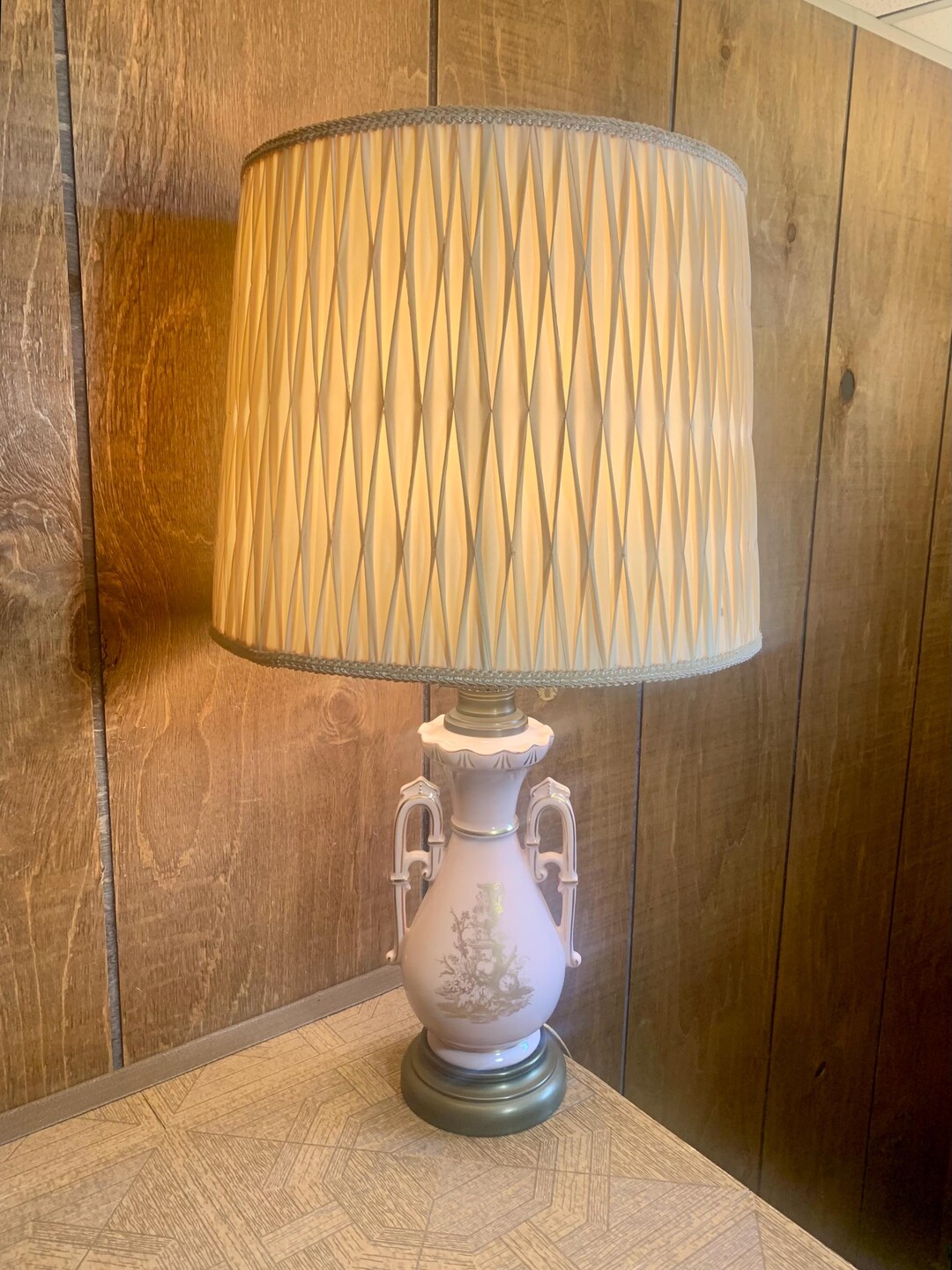 1960’s Light Pink Porcelain Lamp & Shade - Etsy