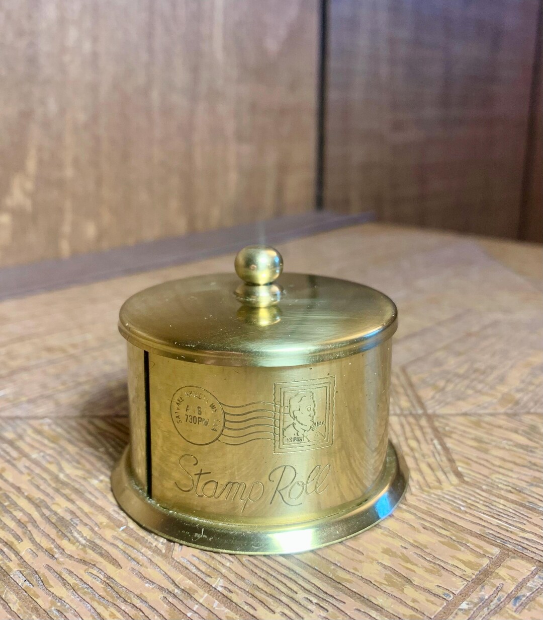 Vintage Brass Stamp Roll Dispenser - Etsy