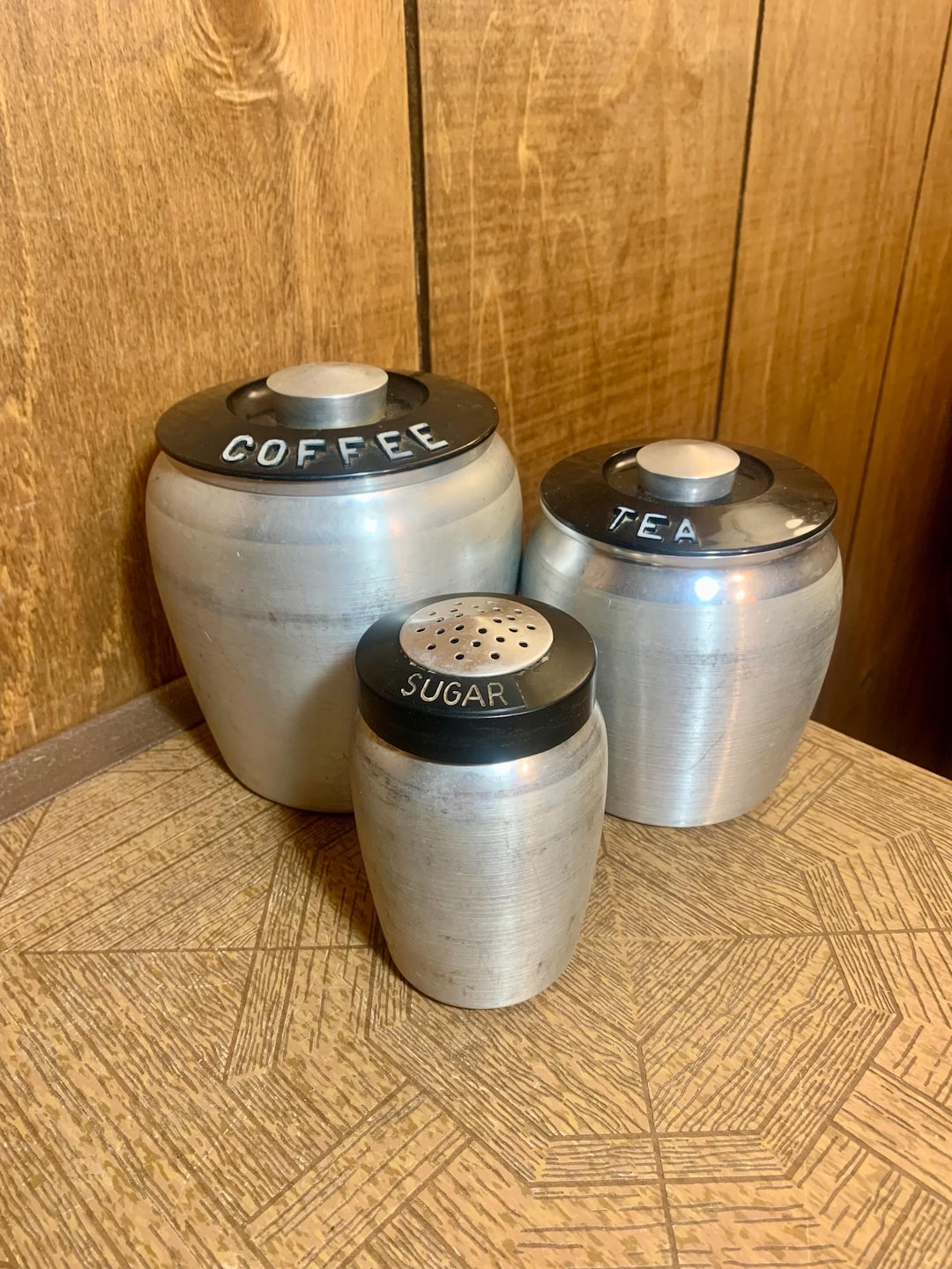 Set of (3) Mid Century Kromex Kitchen Canisters - Etsy