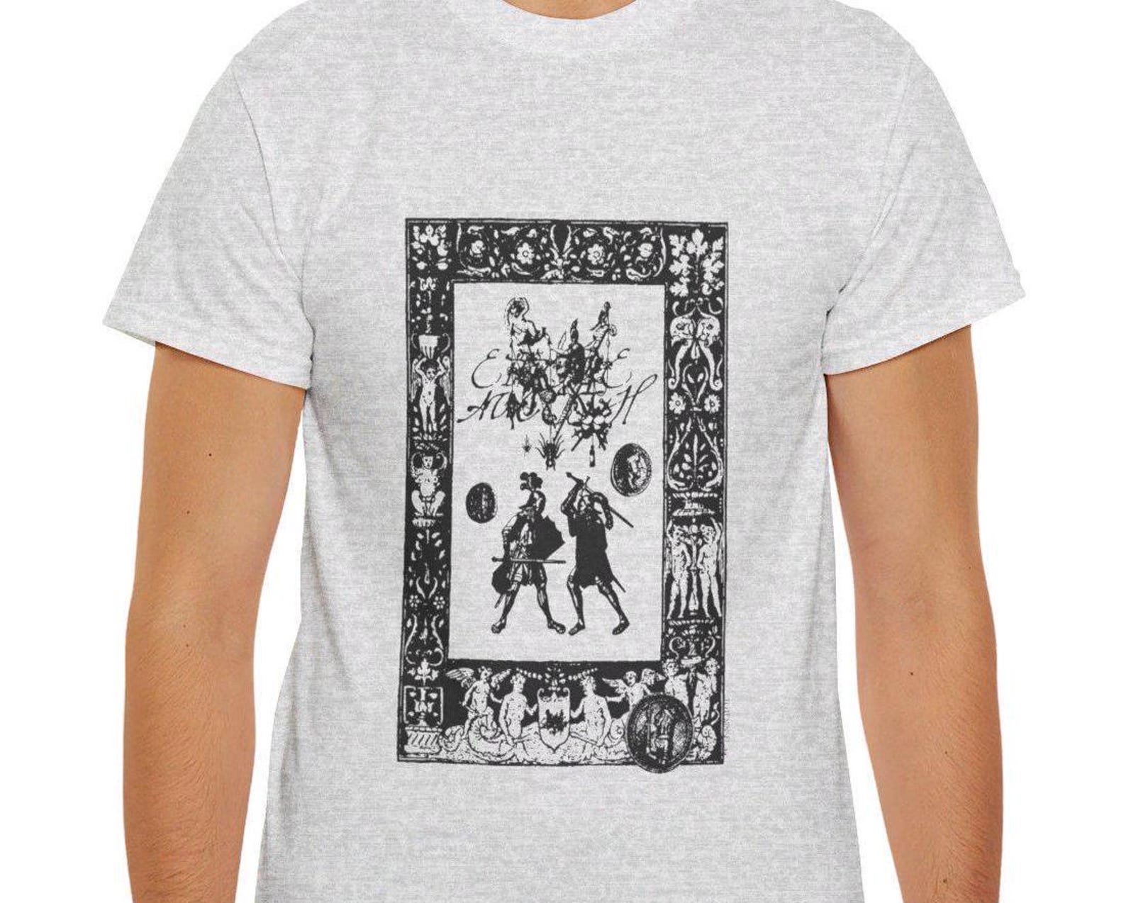 MADE IN UK Medieval Knight Blackwork Print Old Warfare Manuscript Cover ...