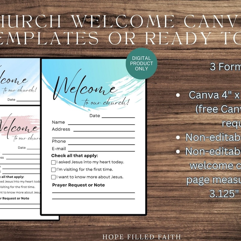 Church Visitor Card - Etsy