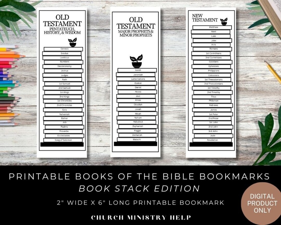 Printable Books of the Bible Bookmarks - Old & New Testament Books ...