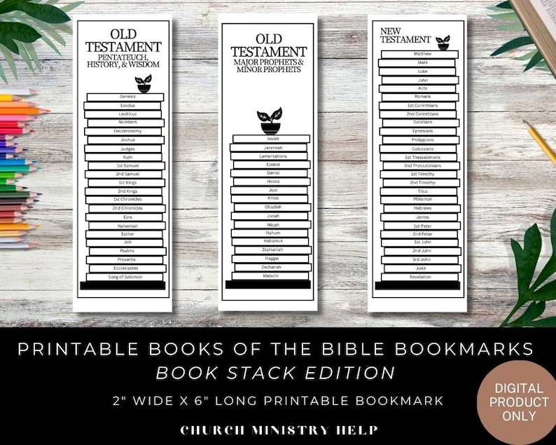 Printable Books of the Bible Bookmarks - Old & New Testament Books ...