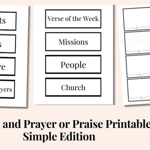 Printable Prayer Board Kit - Simple Edition - Christian Church Prayer ...