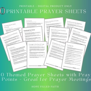 Printable Prayer Guide for Prayer Meetings and Quiet Time With Weekly ...