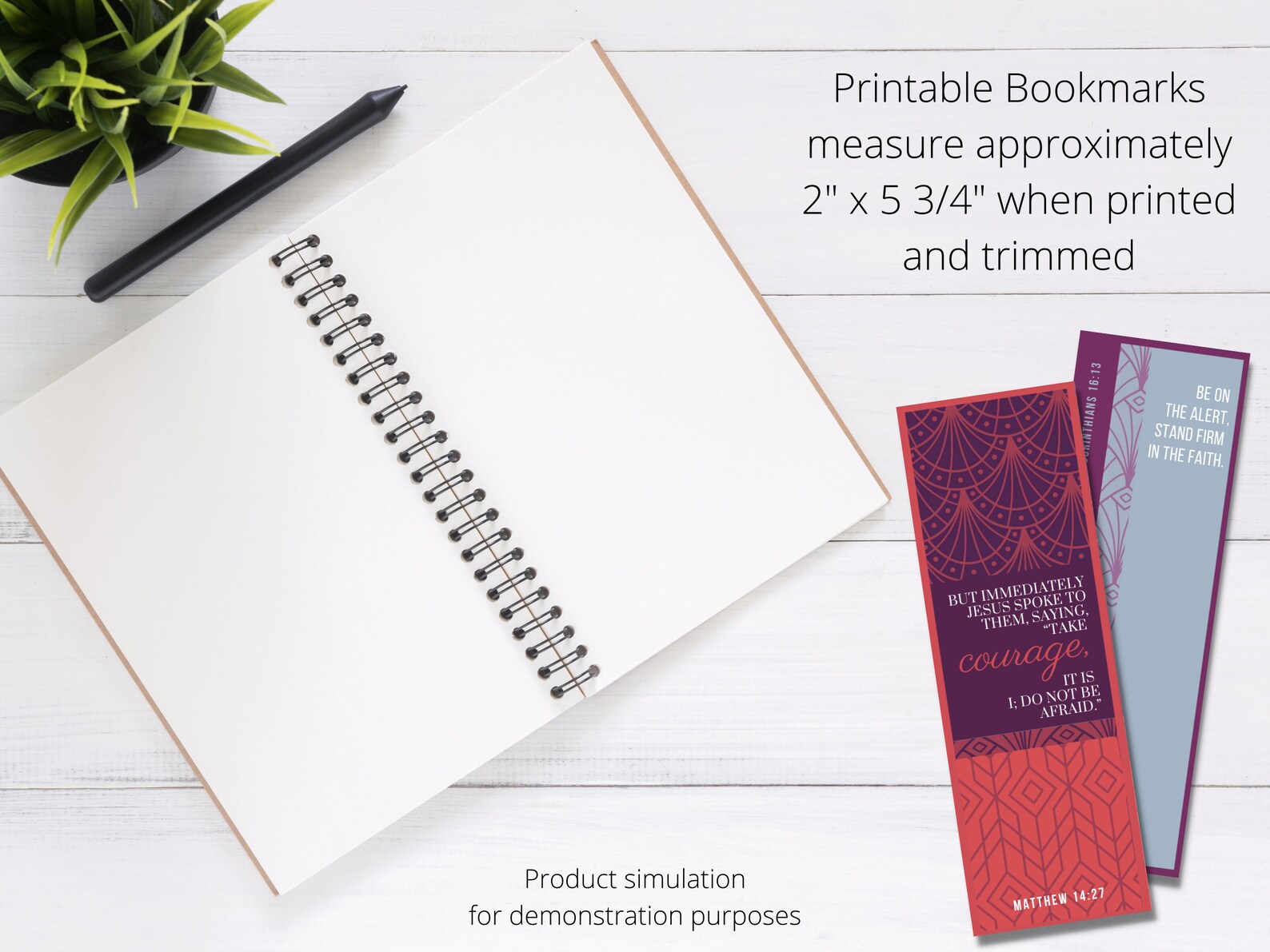 Printable Bible Verse Bookmarks for Courage Christian Inspirational ...