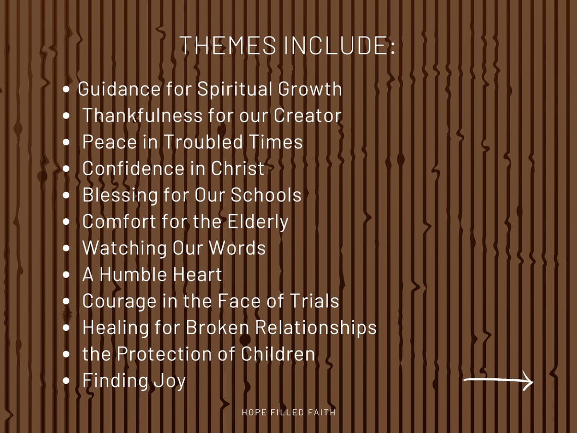 Printable Prayer Guide for Prayer Meetings and Quiet Time Volume 1 With ...