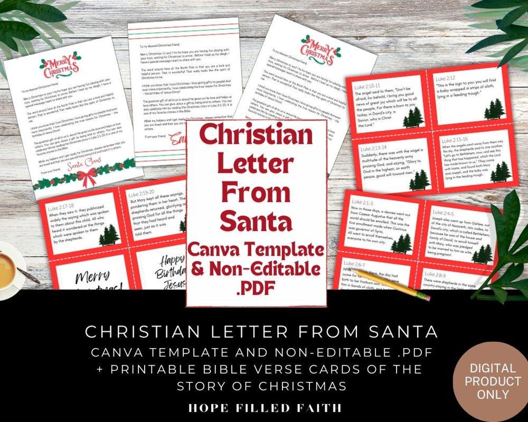 Printable Christian Letter From Santa - Editable Canva Template or ...