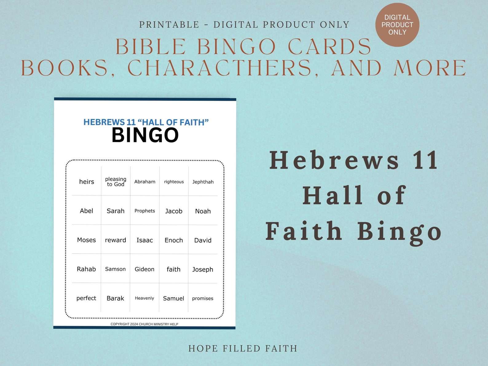 Printable Bible Knowledge 7 Game Bingo Set - Books of the Bible, Bible ...