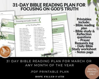 Printable Faith Bible Study Guide With Bible Reading Plan, Bible Study ...