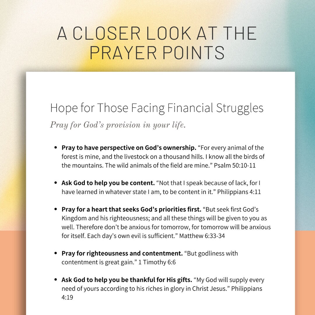 Printable Prayer Guide for Prayer Meetings and Quiet Time With Weekly ...